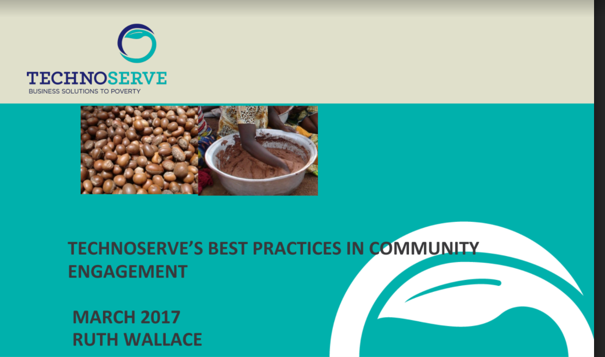 Technoserve Best Practices in Community Engagement - Shea Market
